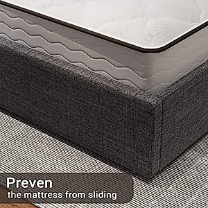 ADORNEVE Queen Bed Frame with 4 Drawers, LED Bed Frame with 2 USB Charging Station, Upholstered Platform Bed with Storage & LED Lights Headboard, No Box Spring Needed, Easy Assembly, Dark Grey