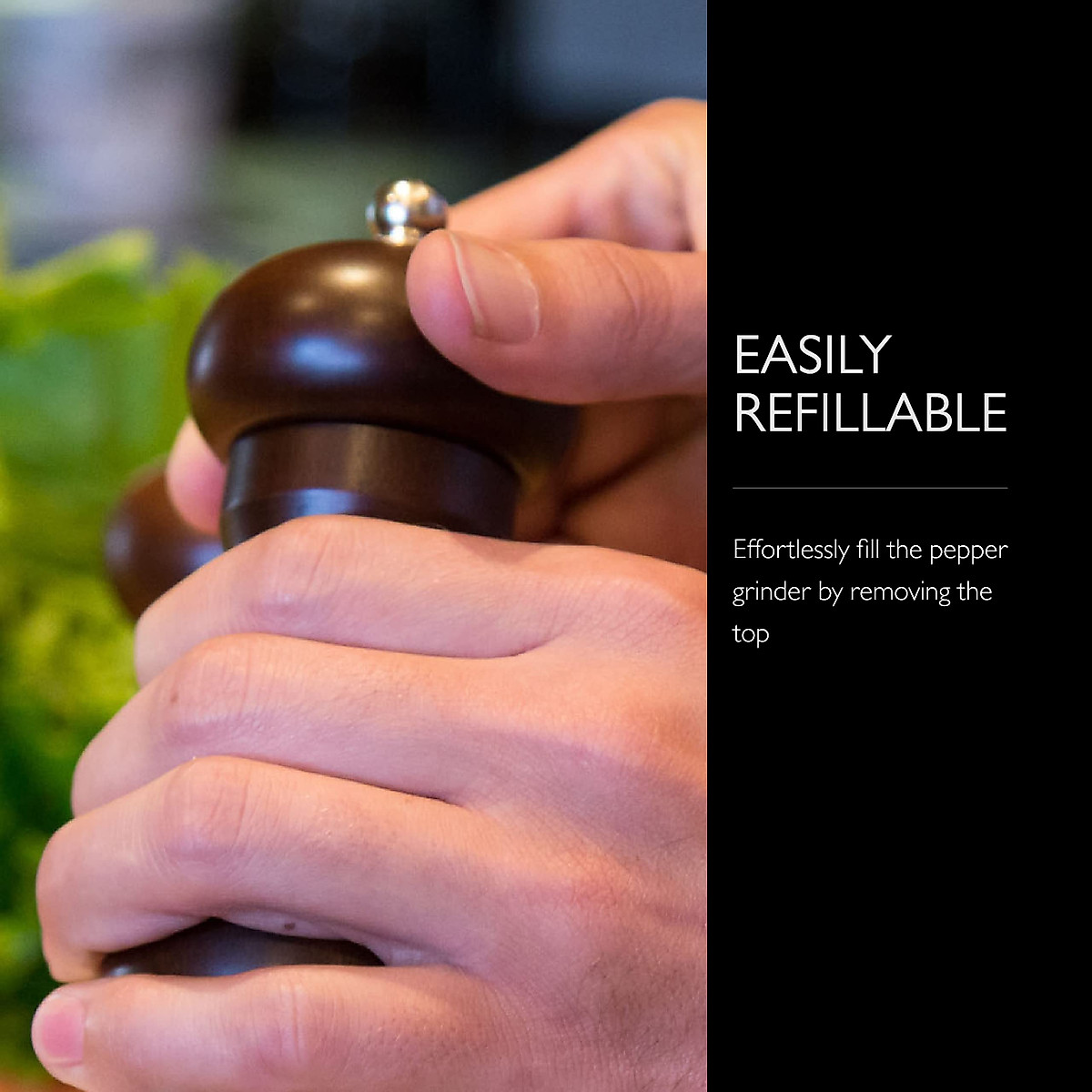 COLE & MASON Capstan Wood Pepper Grinder - Wooden Mill Includes Precision Mechanism, 6.5 inch