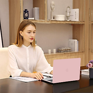 MOSISO Compatible with MacBook Pro 13 inch Case 2023, 2022, 2021-2016 M2 M1 A2338 A2251 A2289 A2159 A1989 A1708 A1706, Plastic Hard Shell Case & Keyboard Cover Skin & Webcam Cover, Rose Quartz