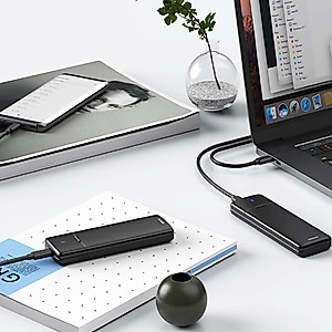 M.2 NVME SATA SSD Enclosure Adapter, Tool-Free USB C 3.1 Gen 2 10Gbps to NVME PCIe M-Key(B+M Key) Solid State Drive External Enclosure Support UASP Trim for SSD Size 2230/2242/2260/2280