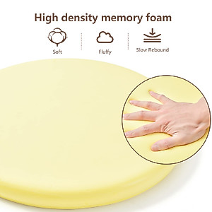 Gumcoly Memory Foam Seat Cushion 14 Inch, Round Stool Cushion, Circle Chair Pad with Removable Cover for Dining Kitchen Bar Chairs Coffee