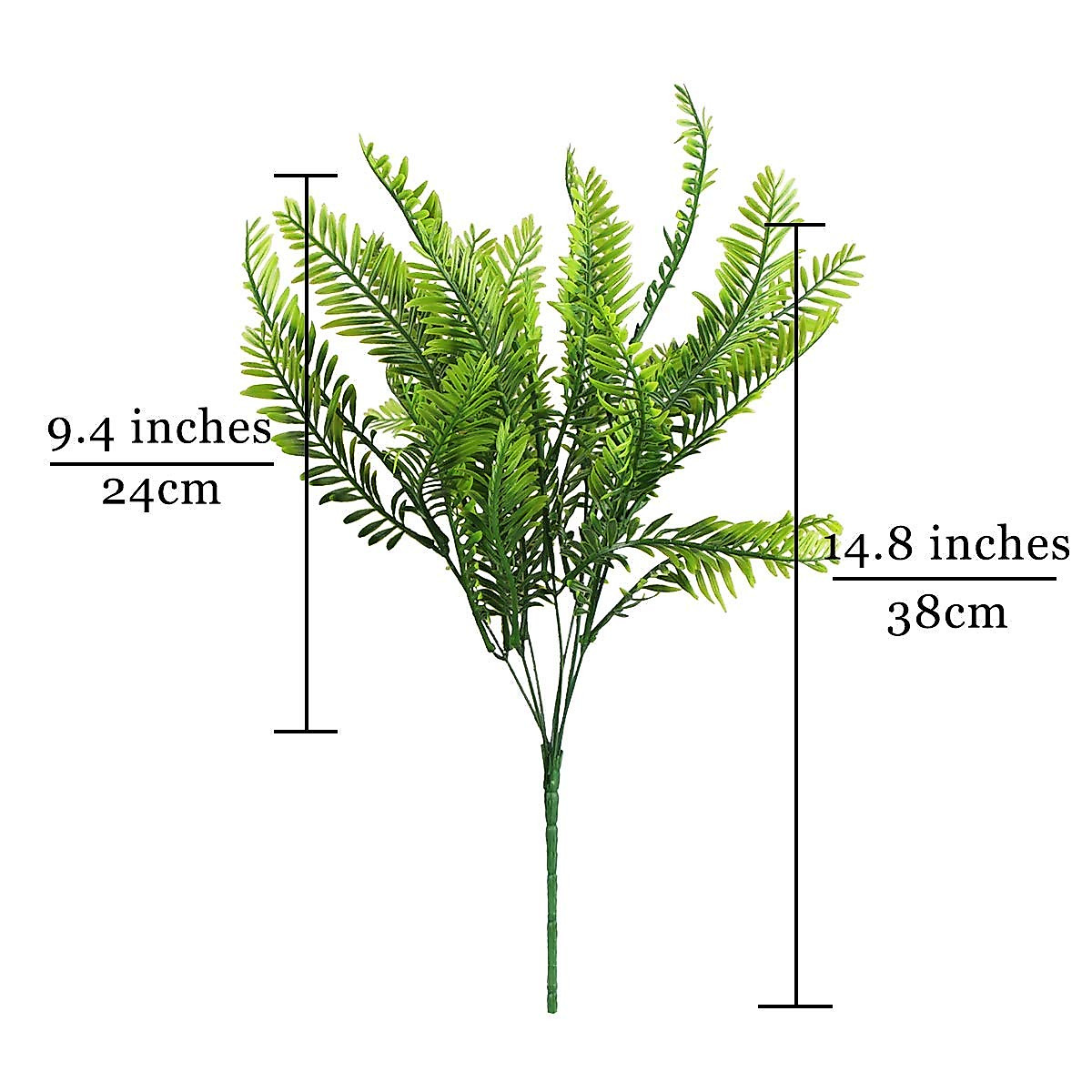 Rinlong 6Pcs Artificial Boston Fern Greenery Fake Plants Outdoor UV Resistant Plants Faux Fern for Outdoors Hanging Planter Decor
