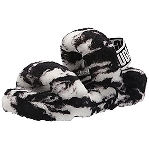 UGG Women's OH Yeah Marble Slipper, Black, 8