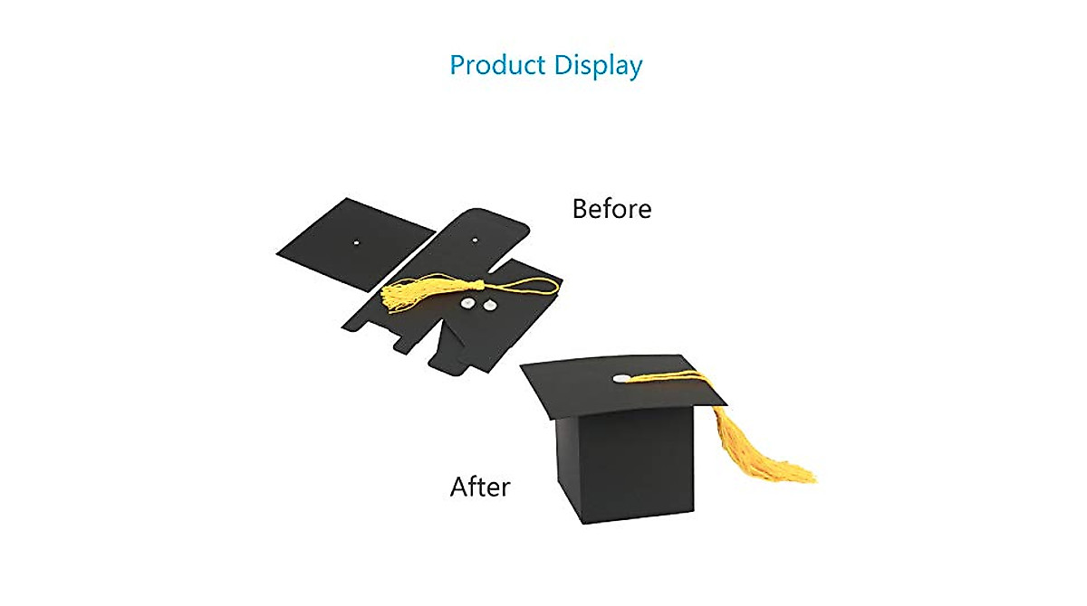 Celebrate Graduation with KATOOM's Black Doctoral Cap Gift Boxes (30 pcs)