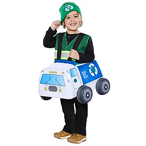 Spirit Halloween Toddler Trash Truck Ride-Along Costume| One Size Fits Most | 3-D Halloween Outfit | Easy-To-Wear