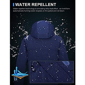 CAMEL Men Puffer Jacket with Hooded Parkas Thicken Padded Jacket Windproof Outdoor for Winter Coat Blue