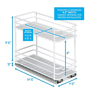 HOLDN’ STORAGE Pull Out Spice Rack Organizer for Cabinet, Heavy Duty-5 Year Limited Warranty- Slide Out Spice Rack 4.5" W -Fits Spices, Sauces, Cans etc. Requires at least 4.9” Cabinet Opening