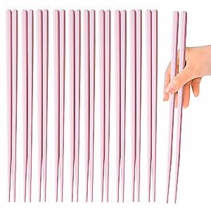 10 Pairs Fiberglass Chopsticks Reusable,Cute Reusable Chopsticks,9 Inch(Pink Chop sticks reusable dishwasher safe）