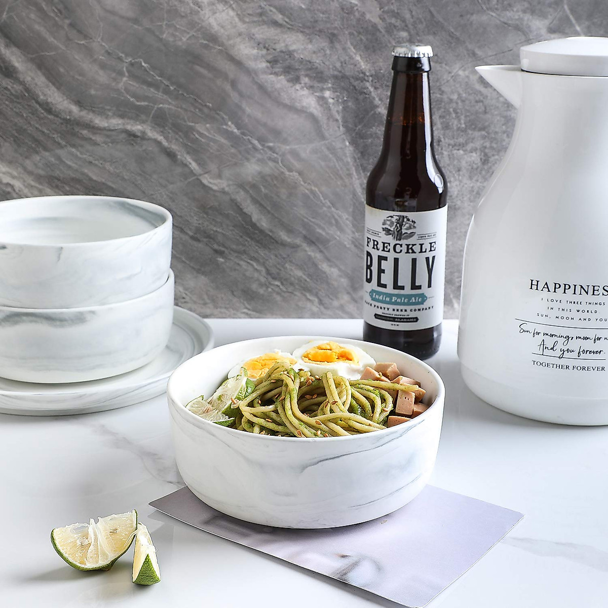 Stone Lain Brighton 16-Piece Dinnerware Set Porcelain, Gray