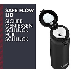 THERMOS 4035.232.050 Ultralight Thermos Flask, Black, 500 ml, Extremely Lightweight, 210 g, Drinking Bottle, Dishwasher Safe, Thermos Flask Keeps Hot for 10 Hours, Cold for 20 Hours, BPA-Free