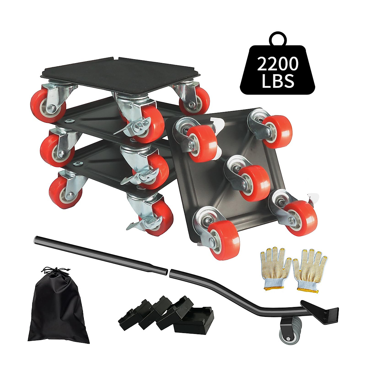 Furniture Movers with Wheels,Furniture Dolly 5 Wheels Heavy Duty,2200lbs/1000kg Load Capacity,Moving Wheels for Heavy Furniture Lift Mover Tool Set for Sofa,Fridge,Washing Machine SYMORIN