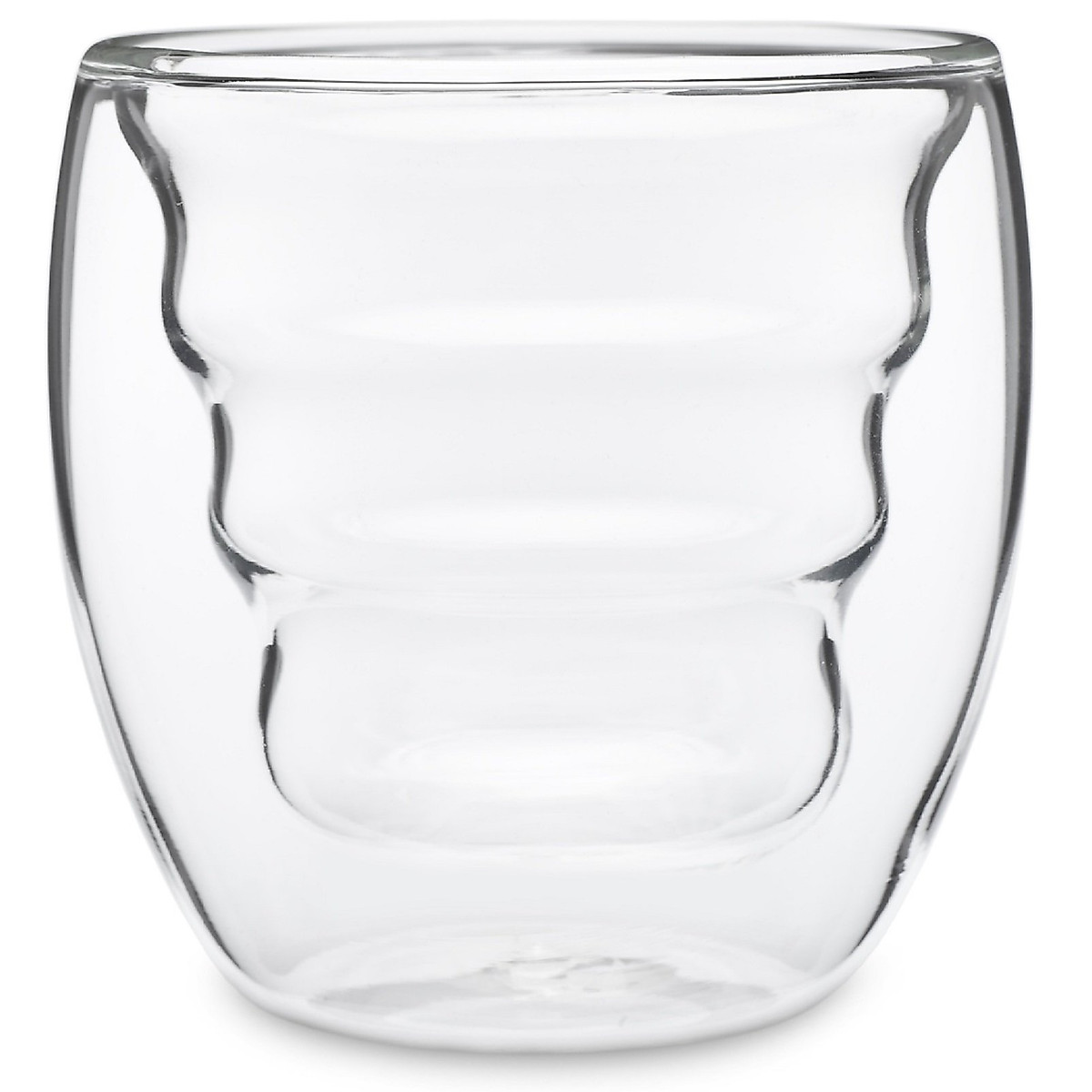 Curva Artisan Series Double Wall Beverage Glasses and Tumblers – Set of 4 Unique 8 oz Thermo Insulated Drinking Glasses