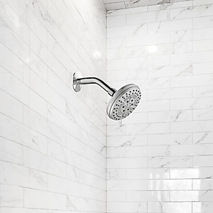 Design House 582700-SN Mills Modern 7-inch 6-Function Shower Head Featuring Eco-Drip Shower Setting for Bathroom, Satin Nickel