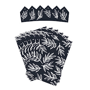 CENTRAL 23 Black Wrapping Paper - 6 Sheets Gift Wrap - Botanical Leaves - All Occasion Wrapping Paper - Eco - Comes With Fun Stickers