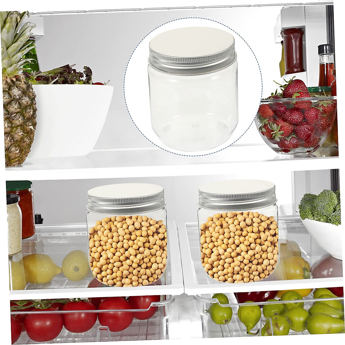 Hemoton 8 Pcs Kitchen Storage Jar Empty Condiment Containers Transparent Cereals Jar Empty Cylinder Jar Candy Canister Kitchen Pantry Jars Kitchen Nuts Storage Dry Nuts Sealing Jars