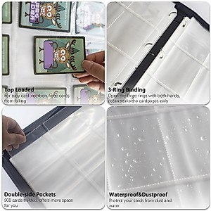 Binceen Trading Card Binder 900 Pockets, Portable Premium Card Album, Sturdy Card Holder Folders with Zipper for Baseball, Basketball and Football Cards (black)