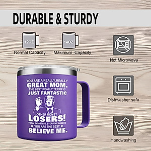 Abledn Christmas Gifts for Mom, Women, Wife - You're A Really Great Mom Coffee Mug - Christmas Gifts for Mom Women Wife, Mother Birthday Gifts for Mom from Daughter Son (14OZ Purple)