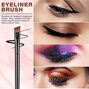 100 Pieces Disposable Angled Eyebrow Brushes Eye Liner Brush Disposable Angle Brushes Tinting Brushes for Women Girls Salon Beauty Cosmetic Make up Tool Disposable Esthetician Supplies