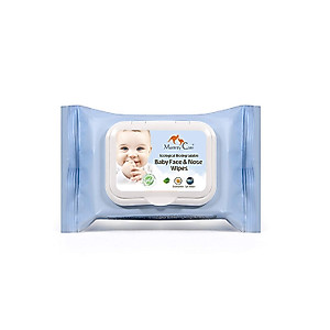 Mommy Care Baby Face & Nose Wipes Organic Biodegradable Eco Friendly Baby Nose Wipes - Sensitive Skin Natural Child Care 24 count