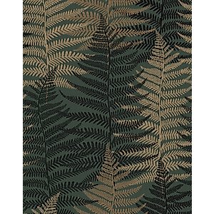 JiffDiff Botanical Fern Wallpaper Peel and Stick Leaf Wallpaper Green Grunge Ferns Removable Wallpaper Botanical Greenery Wallpaper Self Adhesive 17.73" x 393.7" Covering 47.36 sq.ft