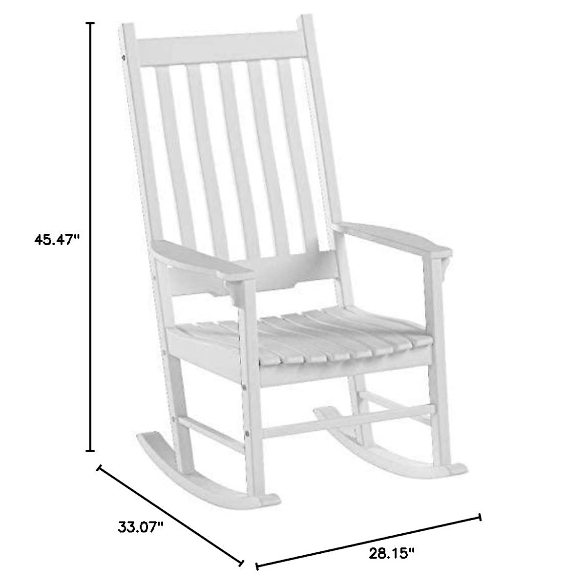 Merry Garden - White Porch Rocker/Rocking Chair Acacia Wood