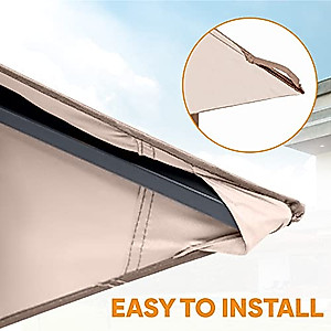 Warmally Grill Gazebo Replacement Canopy Roof, 5'x8' Outdoor BBQ Gazebo Top, Double Tiered Shelter Cover Roof Fit for Gazebo Model L-GG001PST, L-GZ238PST (Beige)