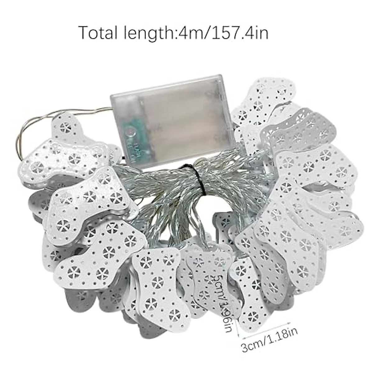 LED Silver Wire Fairy String Lights 6.56Ft 10LED Christmas String Lights Battery Box String Lights for Christmas Tree Room Bedroom Décor