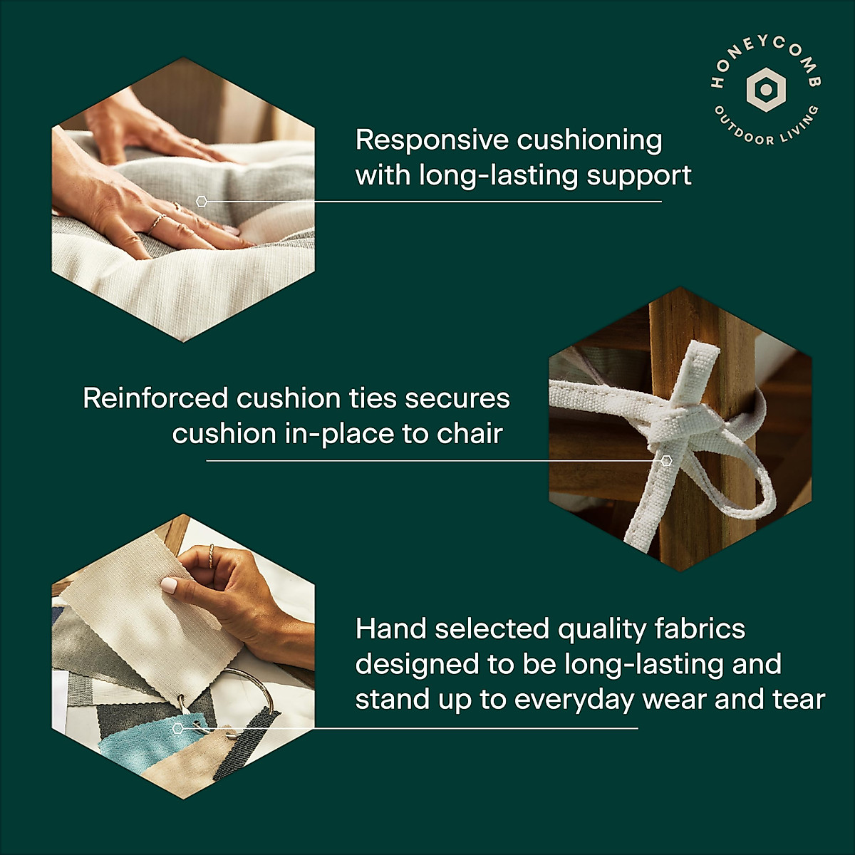 Honeycomb Outdoor Universal Seat Cushion Set, 18" x 17.5", Textured Solid Henna Outdoor Chair Cushions