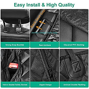 ANOSOSPECIAL Dog Car Seat Cover for Back Seat Cover for Kids,Non Stick Fur Rear Seat Protector for Pet,Nonslip Waterproof Durable Universal Fit Interior Backseat Covers for Auto Van SUV