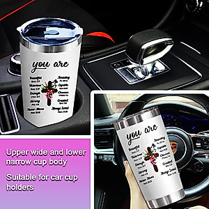 JUNQIU Christian Gifts for Women, Inspirational Religious Gifts, Bible Verse Encouragement Spiritual Gifts, Thank You Gifts- Gifts for Women, Mom, Friend, Sister-20 Oz Stainless Steel Tumbler
