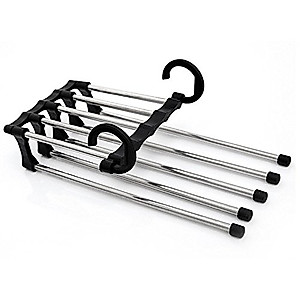 OKOKMALL US--Space Saver Hangers Organizer Pant Trouser Stand Rack Magic Hanger 5 In 1 New
