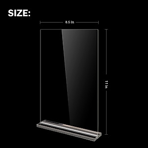 ikgopiz Acrylic Sign Holder 8.5 x 11-Acrylic T-Shaped Desktop Display Stand, Sign Holder,Menu ad Frame. Suitable for Restaurants, Promotions, Photo Frames, Events, Meetings (6 Pieces)