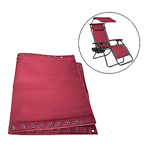 Duiaynke Durable Folding Lounge Repair Cloth Part Beach Pool Lawn Recliner Lounge Large Mesh Cloth Cover Zero Gravity Chair Cloth (Wine Red)