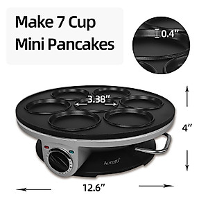 Aoruru Electric Pancake Maker for Kids Mini Crepe Maker Nonstick Fried Eggs Pan