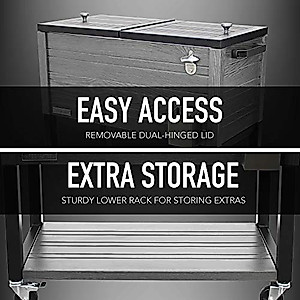 Permasteel PS-205-GRY-AM 80 Quart Patio Cooler, Gray