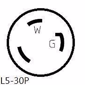 Parkworld 691586Y RV 30 AMP Generator Adapter 3-Prong L5-30P Male to TT-30R Female (Yellow)