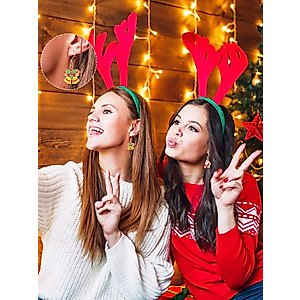 Siifert 60 Pairs Christmas Earrings Sets Cute Snowman Santa Claus Christmas Tree Drop Earrings Set for Women Girls Holiday Party Decorations