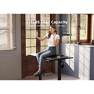 YDN Electric Standing Desk, Adjustable Height Stand up Desk, 63x24 Inches Sit Stand Home Office Desk with Splice Board,Black Top