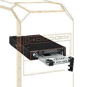 ICY DOCK Rugged 2 Bay 2.5” U.2/U.3 NVMe SSD(7mm) PCIe 4.0 Mobile Rack for External 3.5” Drive Bay | ToughArmor MB092VK-B