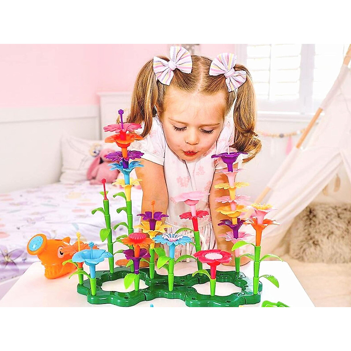 Axel Adventures Flower Garden Building Toy, Stem for 3 Year Old, Flower Building Toy Set, Build A Garden Stem Toy, Girl Toys Age 2-3 Years, Flower Garden Building Toys, Toddler Girl Toys Age 2-3 (46)