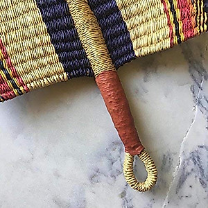 African Handfan with Leather Handle