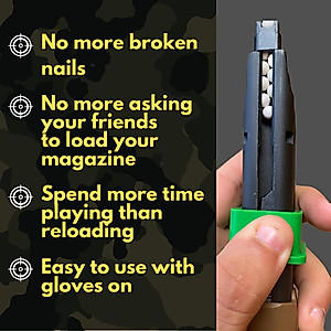 Airsoft Speed Loader for Pistol Magazines Quick and Easy Reload (Green)