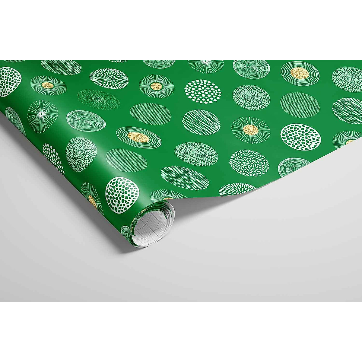 WOPARTY Green Wrapping Paper Roll - with Cut Lines for Birthday, Holiday, Wedding, Baby Shower Party DIY Pack - 3 Rolls - 17 in X 120 in Per Roll