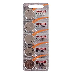 Maxell Micro Lithium Cell Battery CR2016 for Watches and Electronics 5 Pack