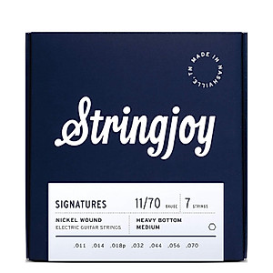 Stringjoy HVY117, 7 String Signatures Electric Guitar Strings, 11-70 Heavy Bottom Medium Gauge, 7-String Nickel, Electric Guitar Accessories, Replacement Guitar Strings for Electric Guitar