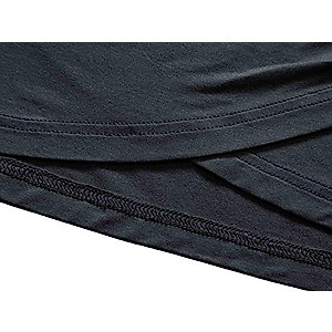 GUBERRY Black Shirts for Women Deep V Neck Short Sleeve Sexy Wrap Top T Shirt