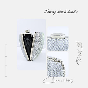 Bellawish Clutch Purse Rhinestone Silver Clutch Evening Formal Crystal Bag Wedding Purse Party Bridal HandBags for Women(Silver)