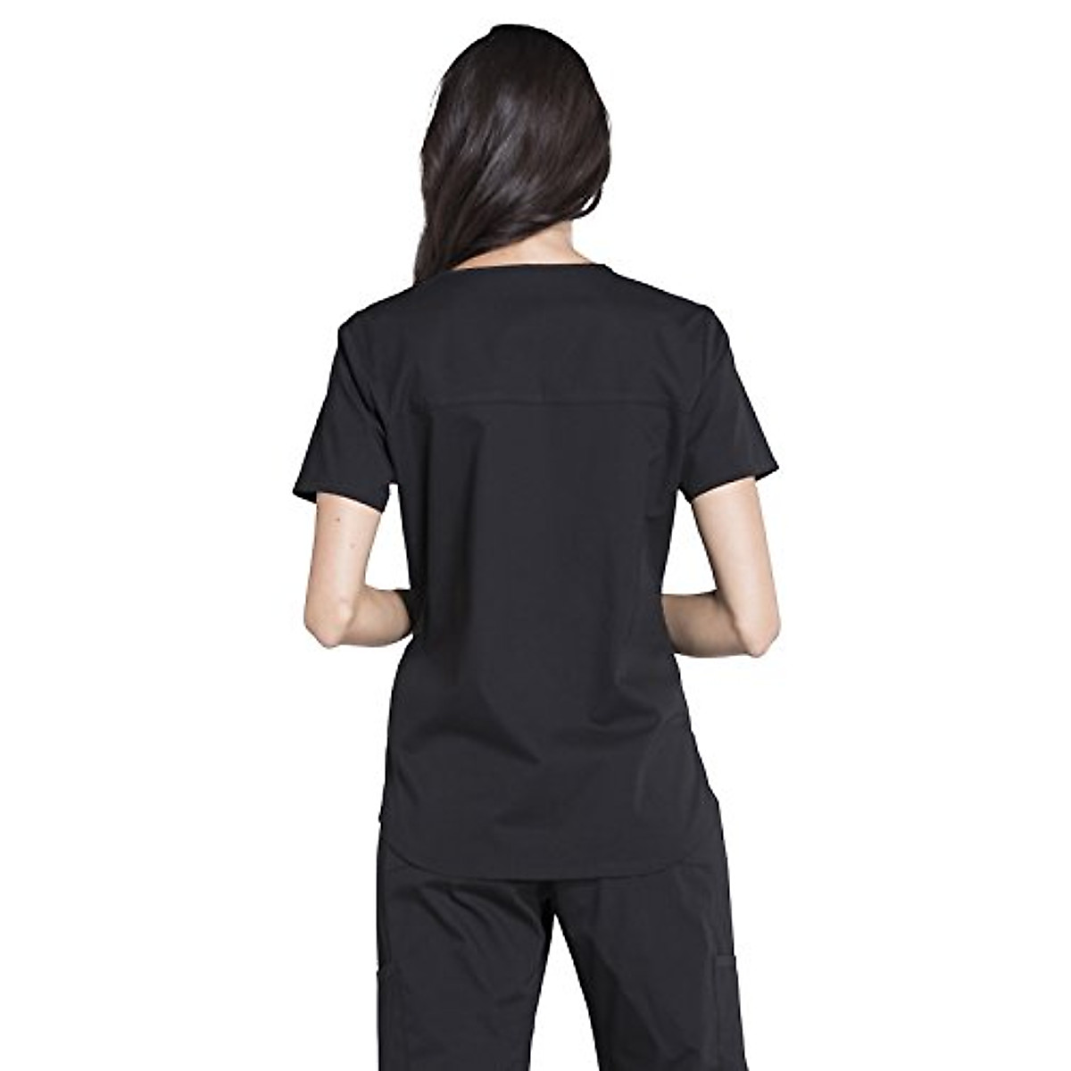 CHEROKEE Workwear Professionals Women Scrubs Top V-Neck WW665, L, Black