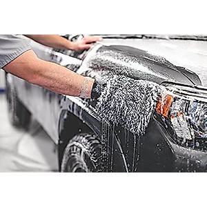 The Rag Company - The Cyclone Ultra Wash Mitt + Cyclone Ultra 6x8 Wash Pad Combo Pack - Microfiber Blend, Twist Loop Interior Liner Ideal for Foam, Soap + Bucket, & Rinseless Washing Methods