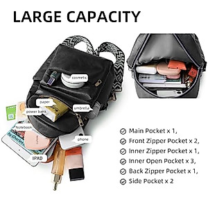 ALUSBELL Vintage Sling Bag Sling Backpack for Men Women, Vegan Leather Crossbody Bag Fanny Packs, Fashion Chest Bag Daypack with 2 Adjustable Straps,Black